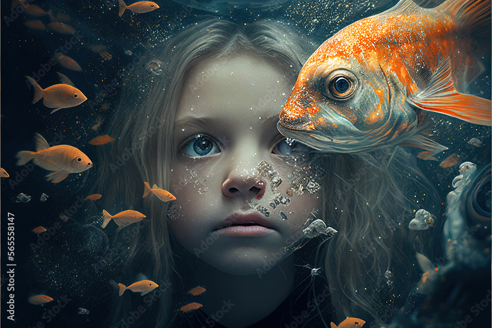 fictional character, AI Generated, illustration of a child in front of ...