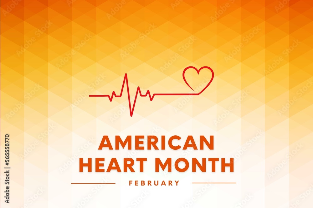 BLACK - 2American Heart Month Wallpaper with heartbeat line and ...