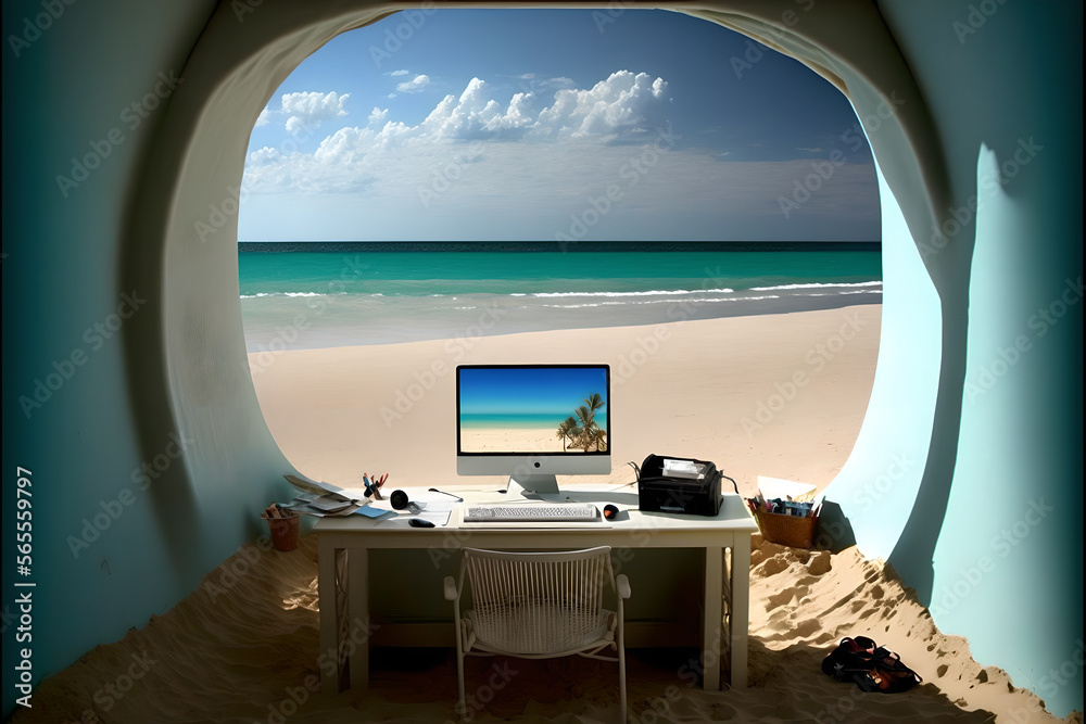 Ultimate office space in a beautiful room on the beach literally on the ...