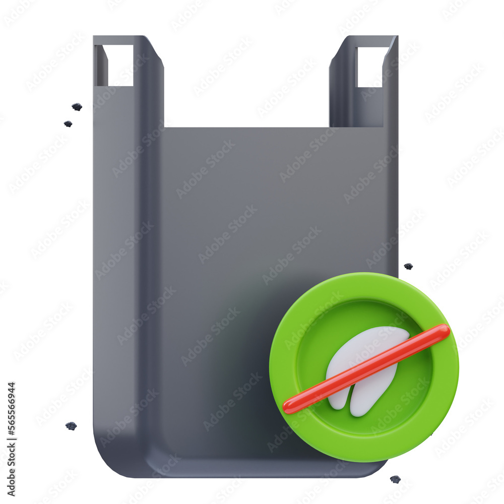 3d rendering undecomposed plastic bag icon illustration, perfect for ...