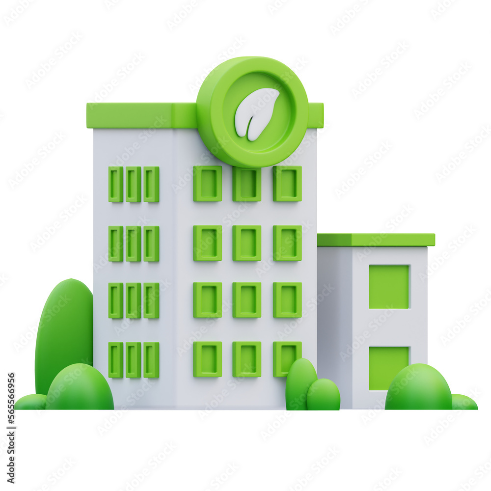 3d render illustration of eco-friendly green city icon, perfect for ...