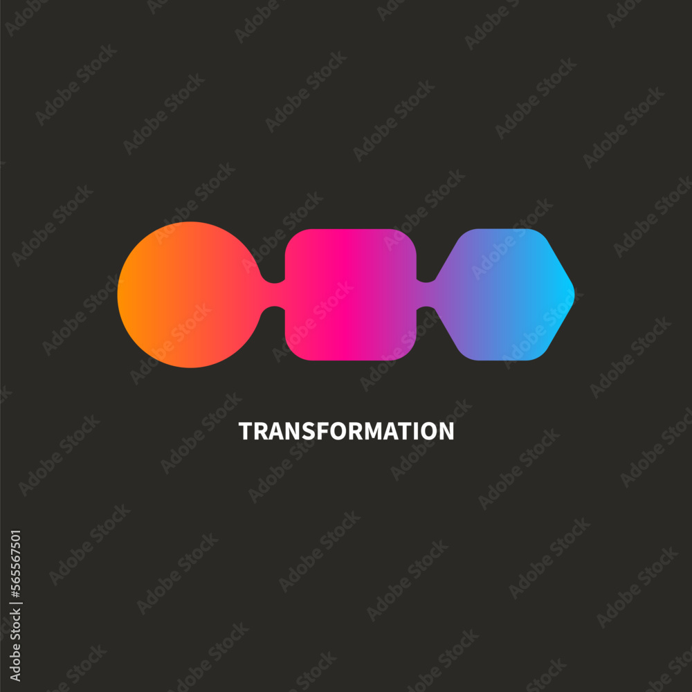 Geometric shapes, transformation Stock Vector | Adobe Stock