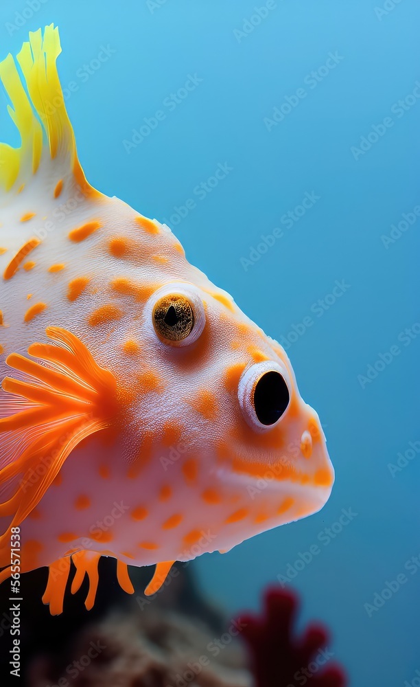 yellow tang fish created with Generative AI technology created with ...