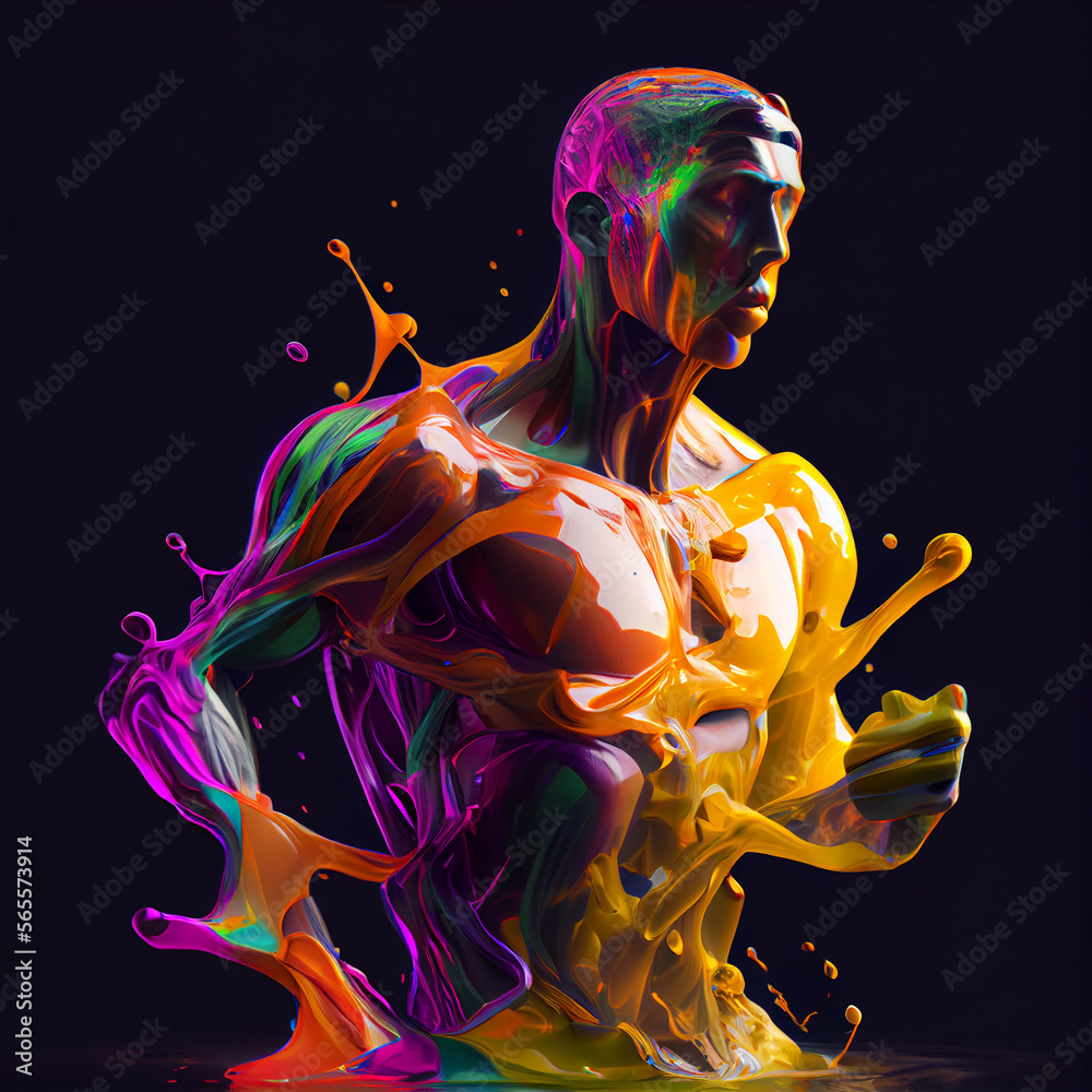 HOMEM DERRETIDO CORES FLUIDAS (A MELTED BODY) criado com ferramentas de ...