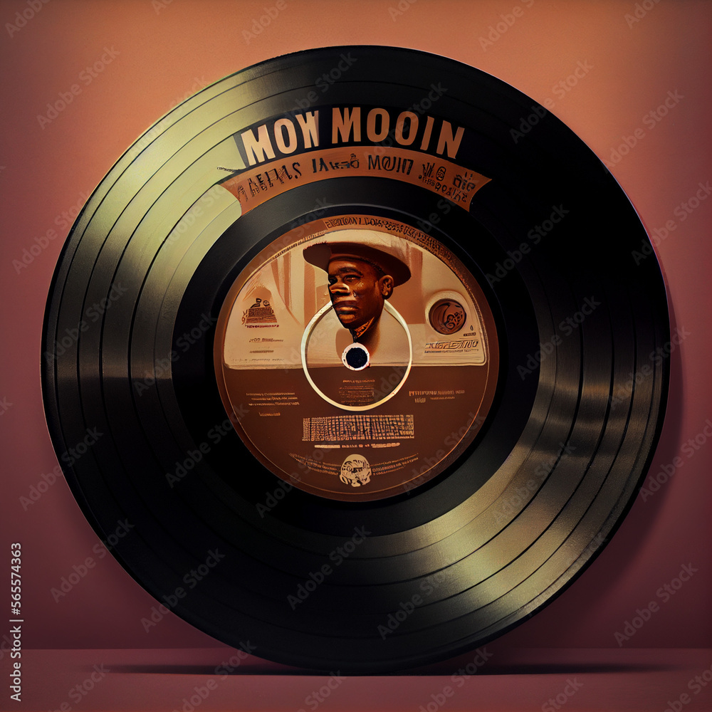 Long Play Lp Vinyl Disc 2 Criado Com Ferramentas De Inteligência Artificial Generativa Stock