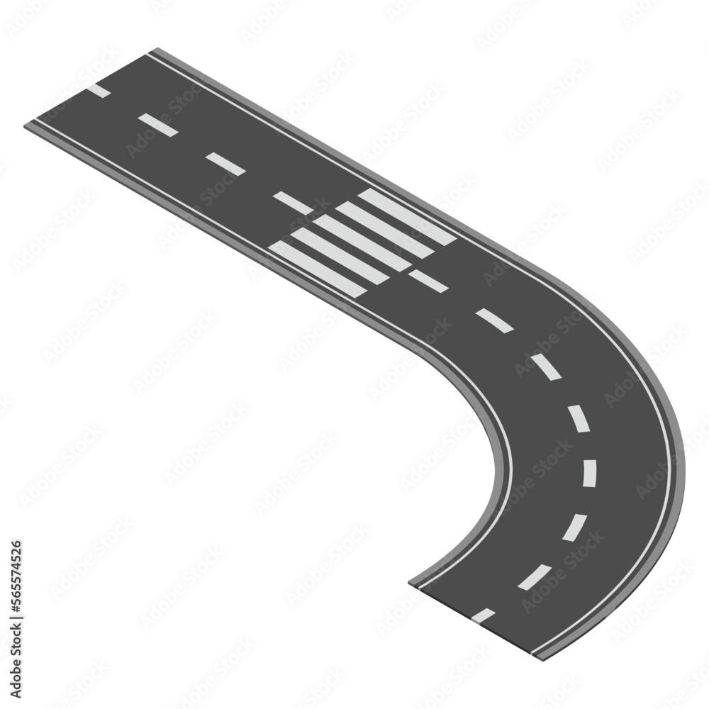Isometric road element for highway city street map traffic creation ...