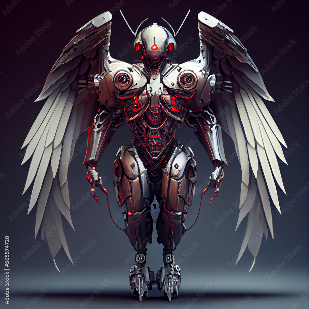ROBOT ANGEL ANJO ROBÔ criado com ferramentas de inteligência artificial ...
