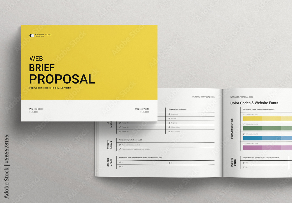 Web Brief Proposal Template Landscape Stock Template | Adobe Stock
