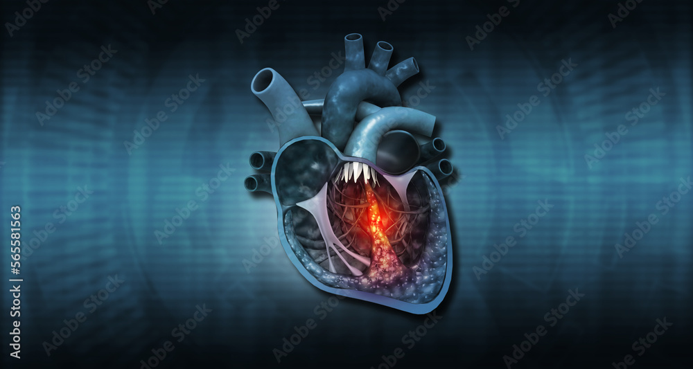 Human heart cross section anatomy. 3d illustration. Stock Illustration ...