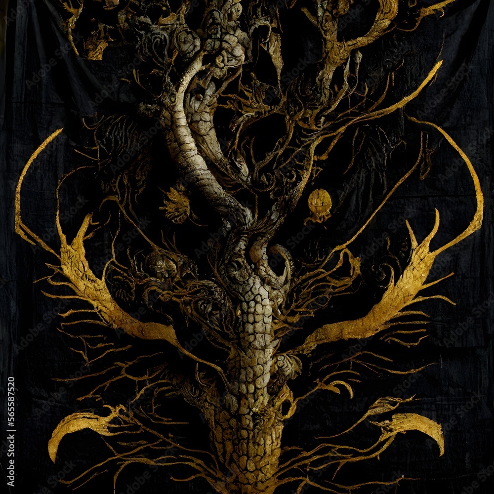 the flag with emblem ancient dynasty house dragon with three heads ...