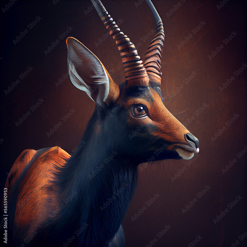 saola unique animal illustration in jungle.generative AI technology ...