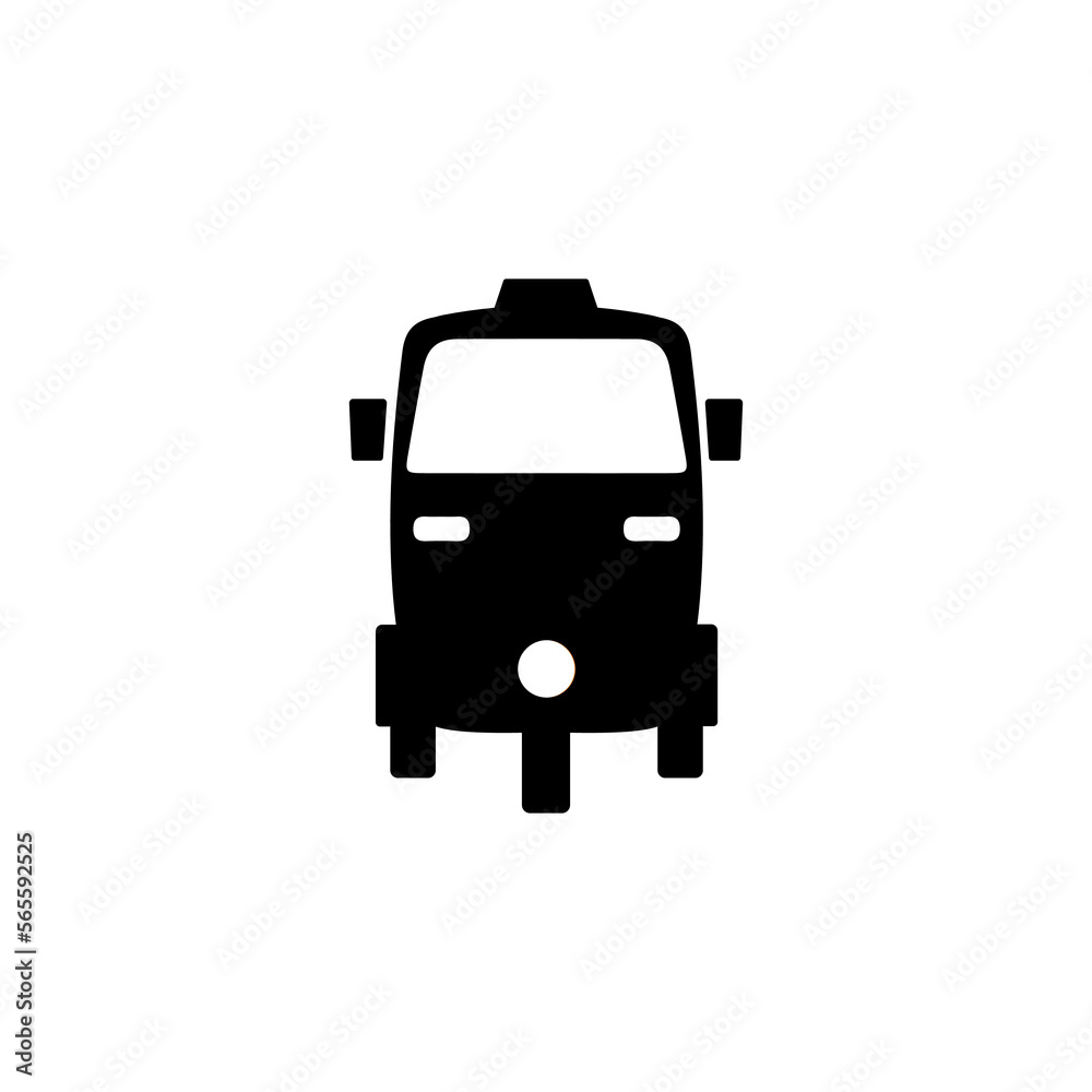 Three wheeler Sign. Taxi or parking logo. Tuk tuk. Flat minimalist ...