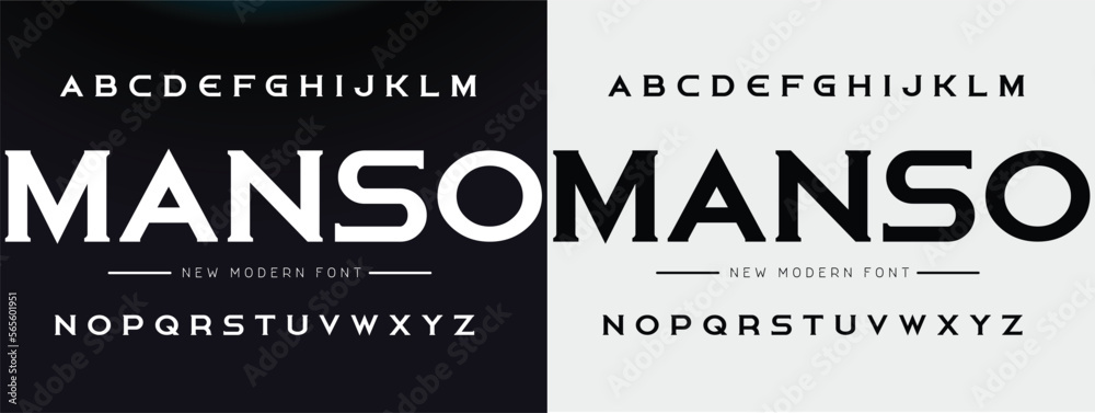 MANSO Modern Bold Font. Regular Italic Number Typography urban style ...