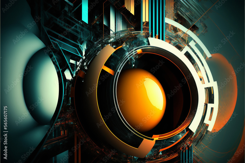 This stock photo shows an abstract and futuristic depiction of ...