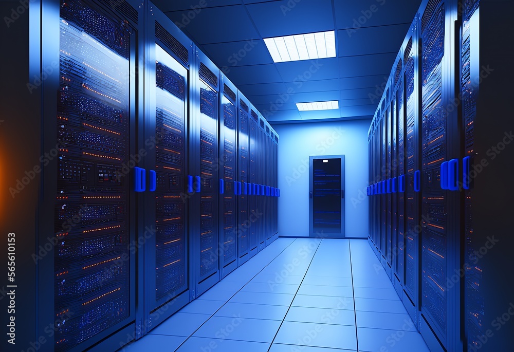 Server room, data warehouse, data storage, Server racks, data center ...