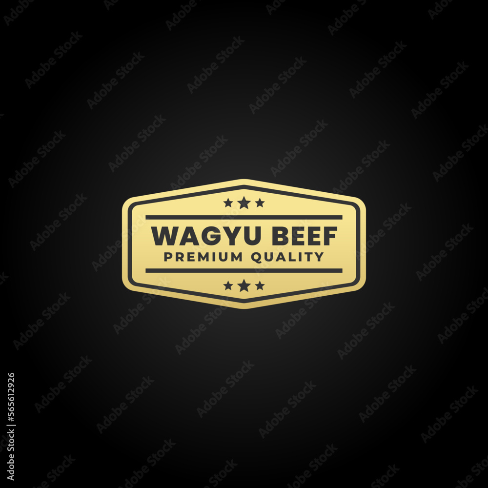 Premium wagyu beef seal or wagyu beef label vector on black background ...