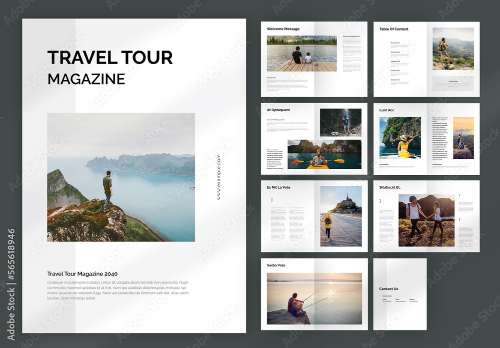 Travel Tour Magazine Stock Template | Adobe Stock