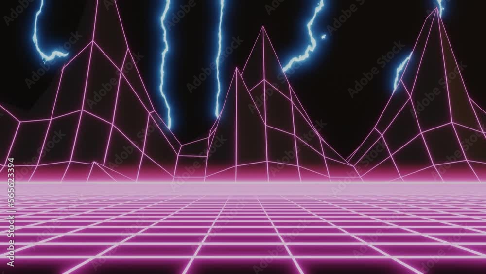 Synthwave Motion Background Loop, Energy, 80s, Retro Video Background ...