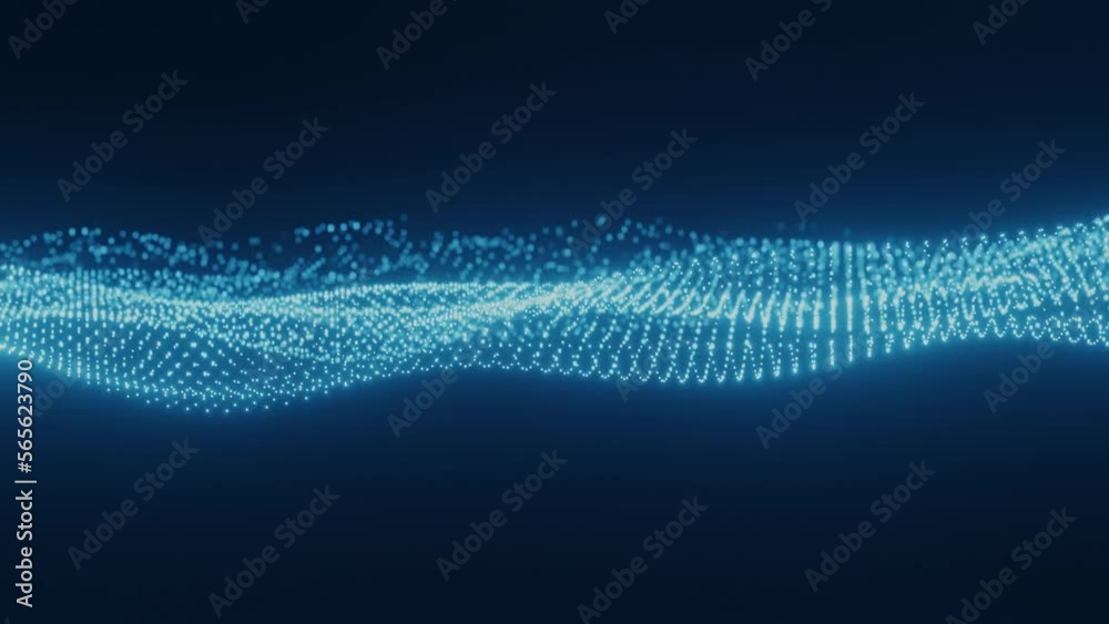 Blue Particle Motion Background, Wave Background Video Loop, 3D Render ...
