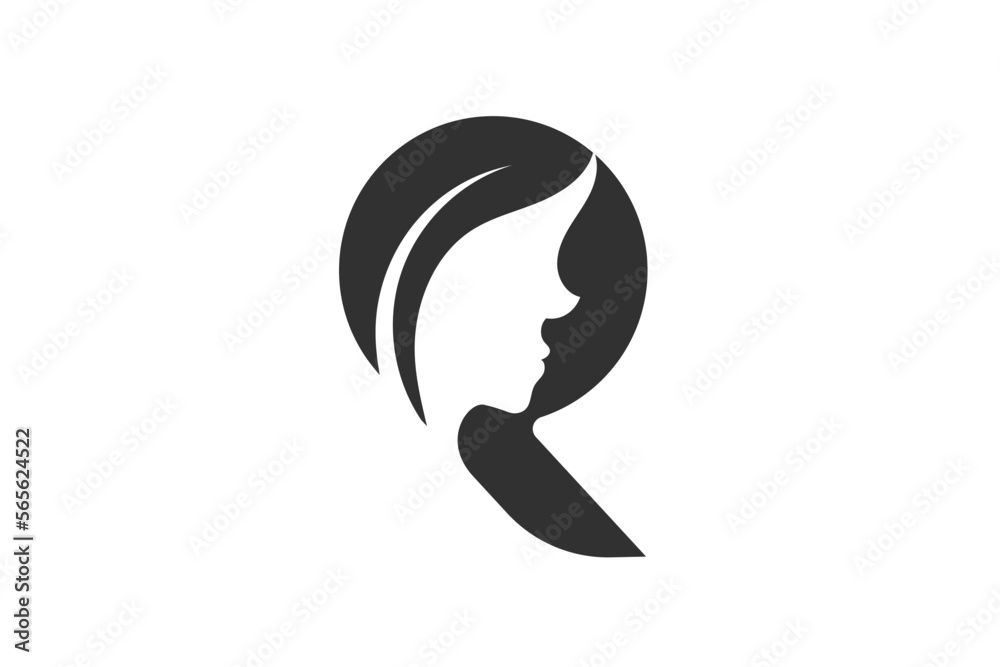 girl with letter L logo design concept Stock Vector | Adobe Stock