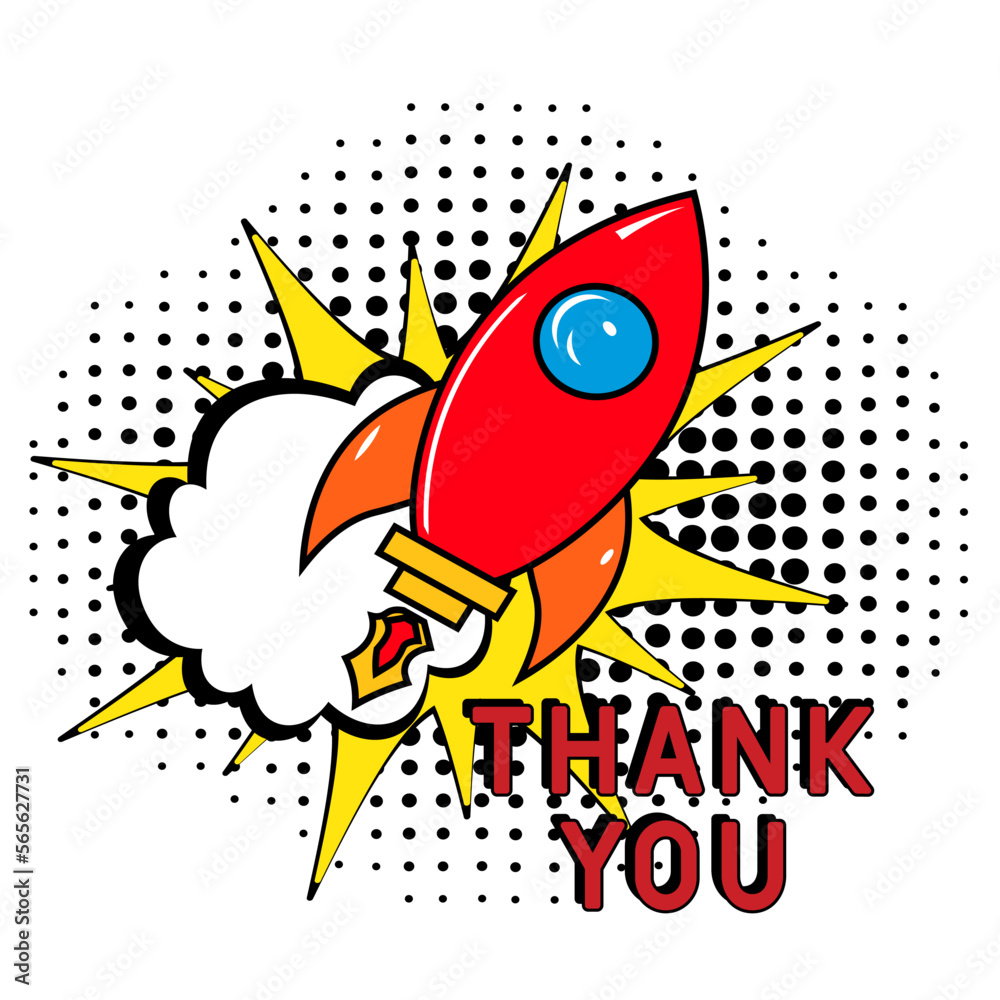 Comic book explosion with text Thank You, vector illustration. Vector ...