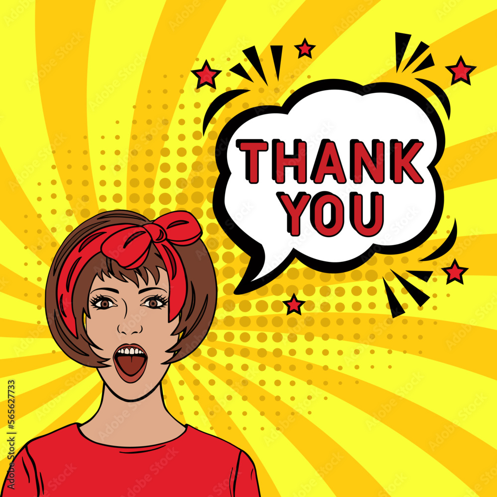 Comic book explosion with text Thank You, vector illustration. Vector ...