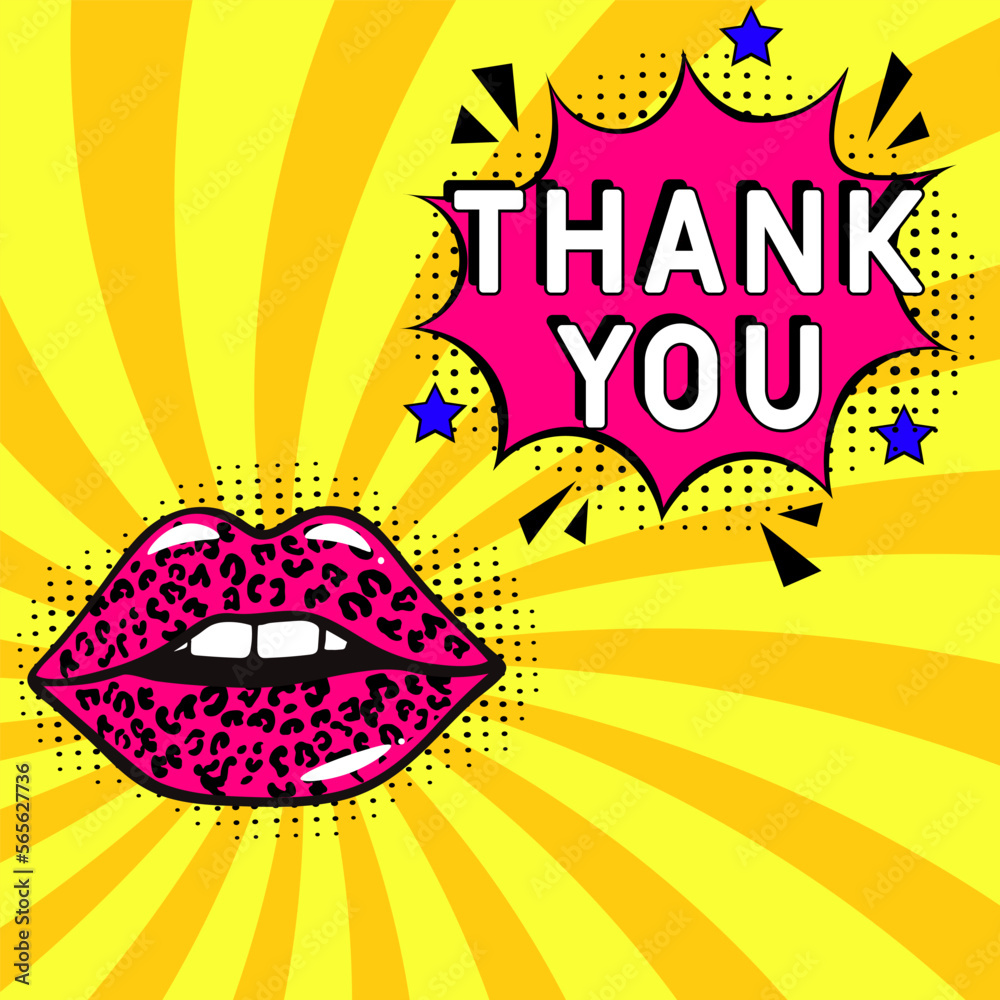 Vetor de Comic book explosion with text Thank You, vector illustration ...