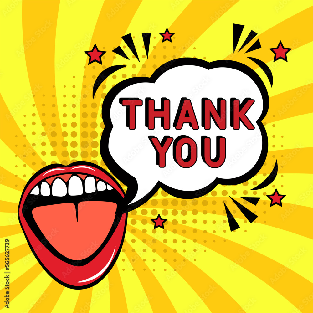 Comic book explosion with text Thank You, vector illustration. Vector ...