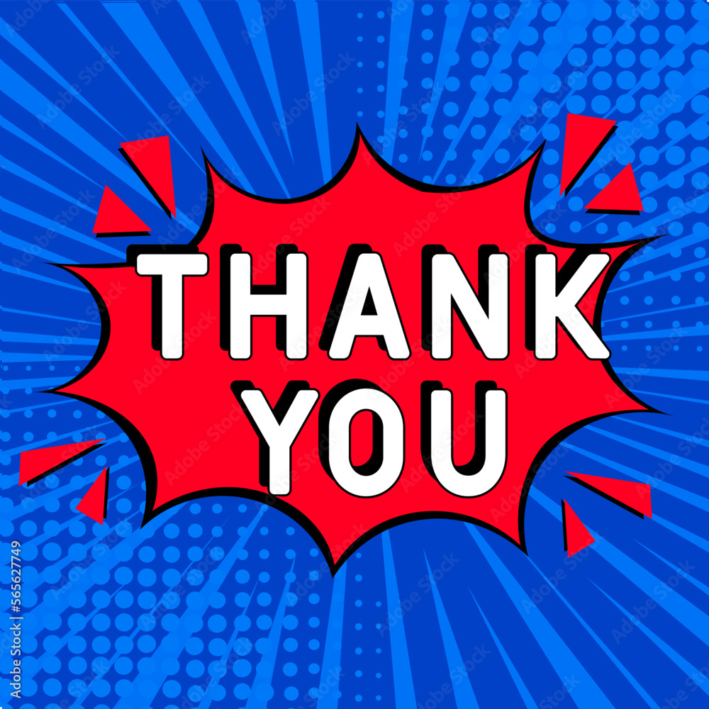 Comic book explosion with text Thank You, vector illustration. Vector ...