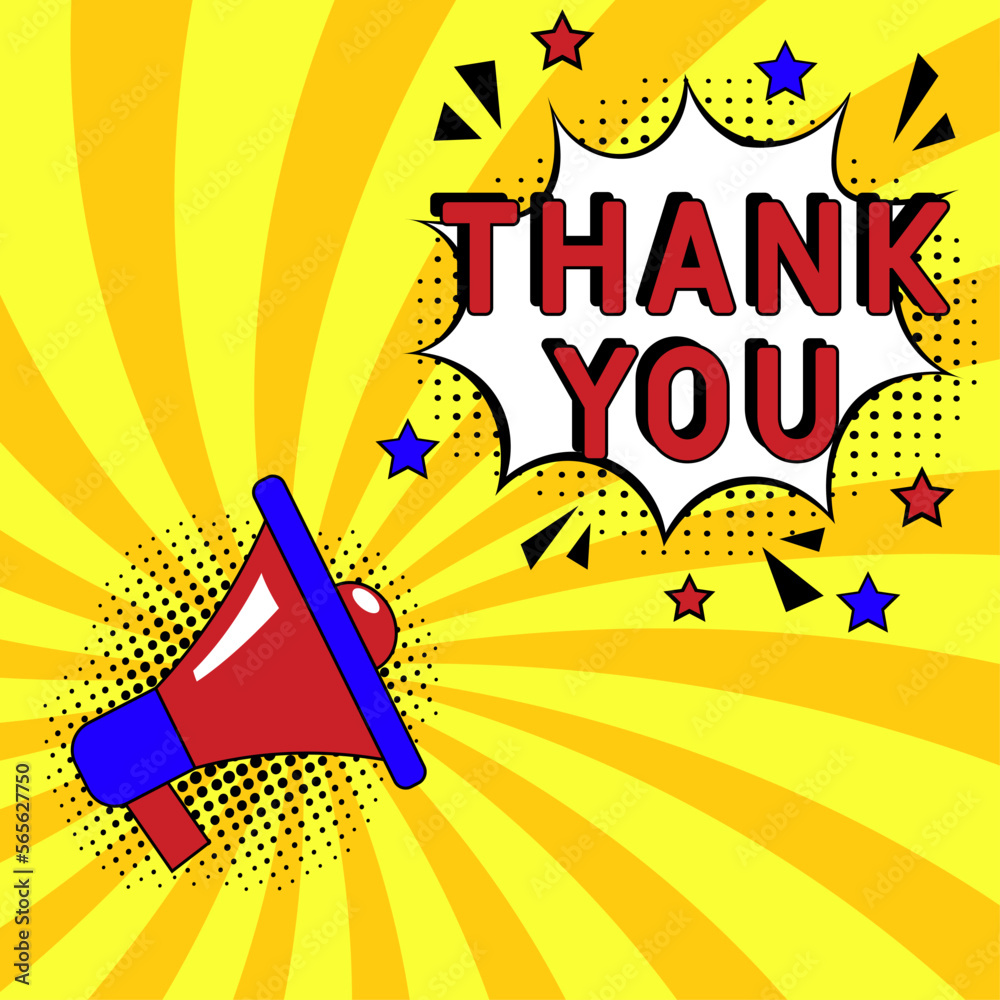 Vetor de Comic book explosion with text Thank You, vector illustration ...
