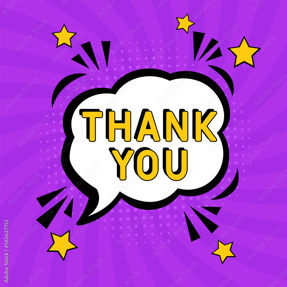 Comic book explosion with text Thank You, vector illustration. Vector ...