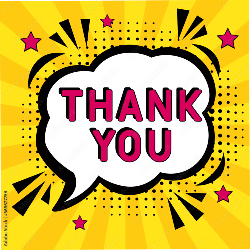 Comic book explosion with text Thank You, vector illustration. Vector ...