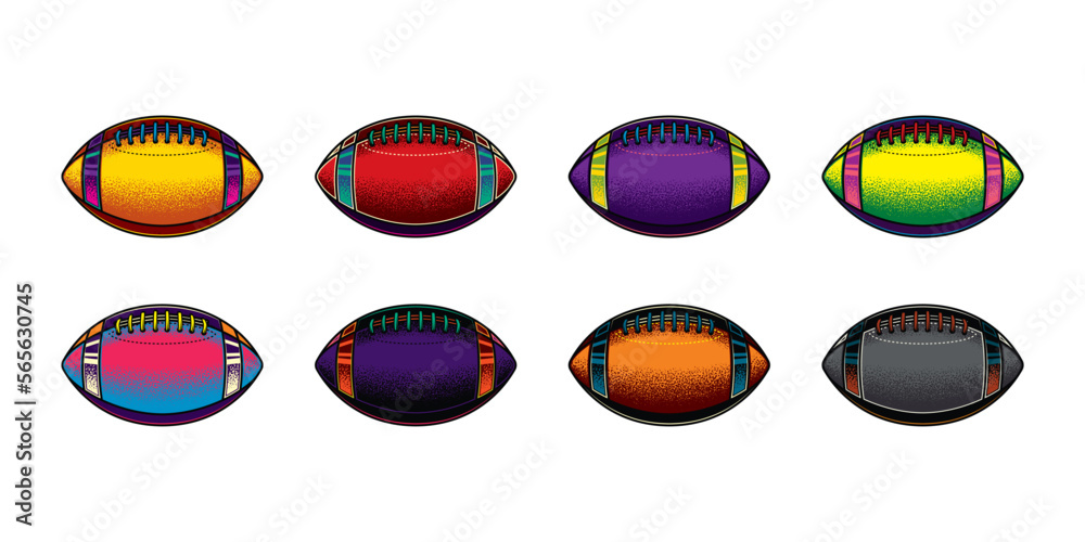 An original vector collection in a vintage style. American football ...