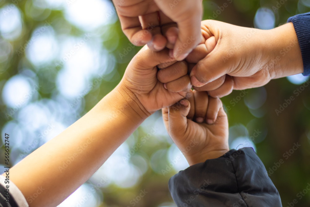 Group of volunteer join hand together concept, Volunteer charity work ...