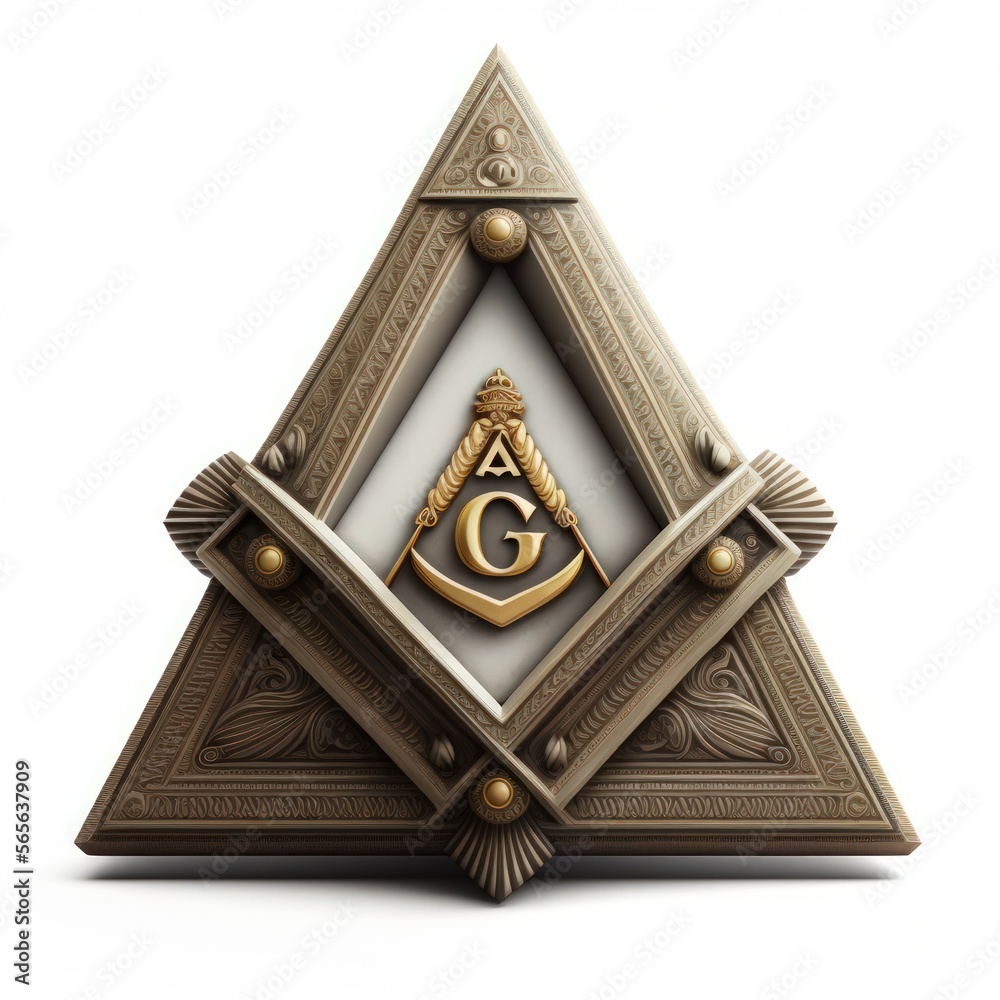 Freemason guild organization symbol for freemasonry isolated on a white ...