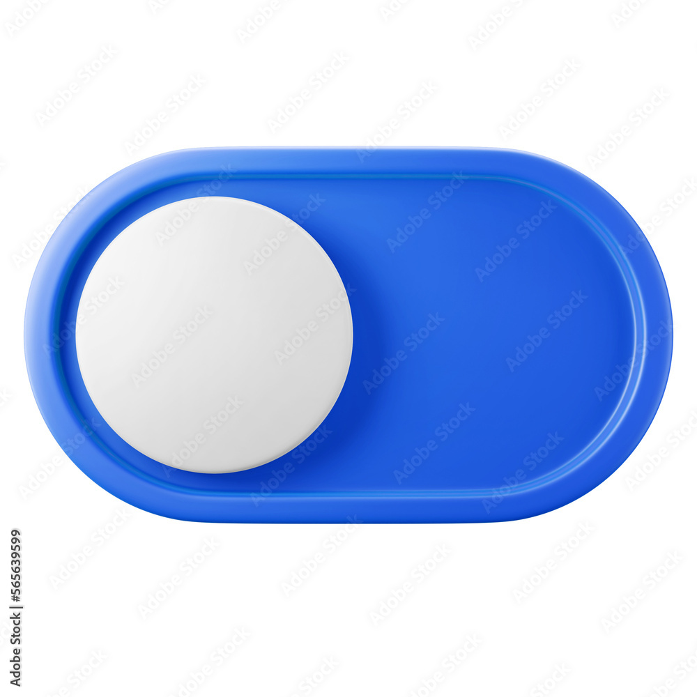 blue color toggle on off button option symbol user interface theme 3d ...