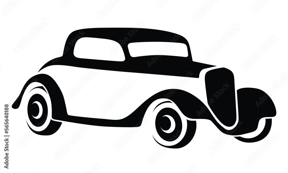 Car Silhouette - Hot Rod - Vector for logo, icons, illustration ...