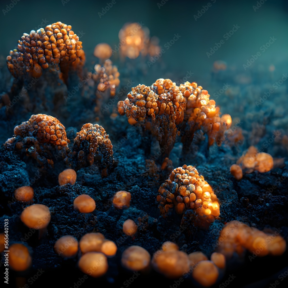 alien coral texture bioluminecent floating particles 8k hdr octane ...