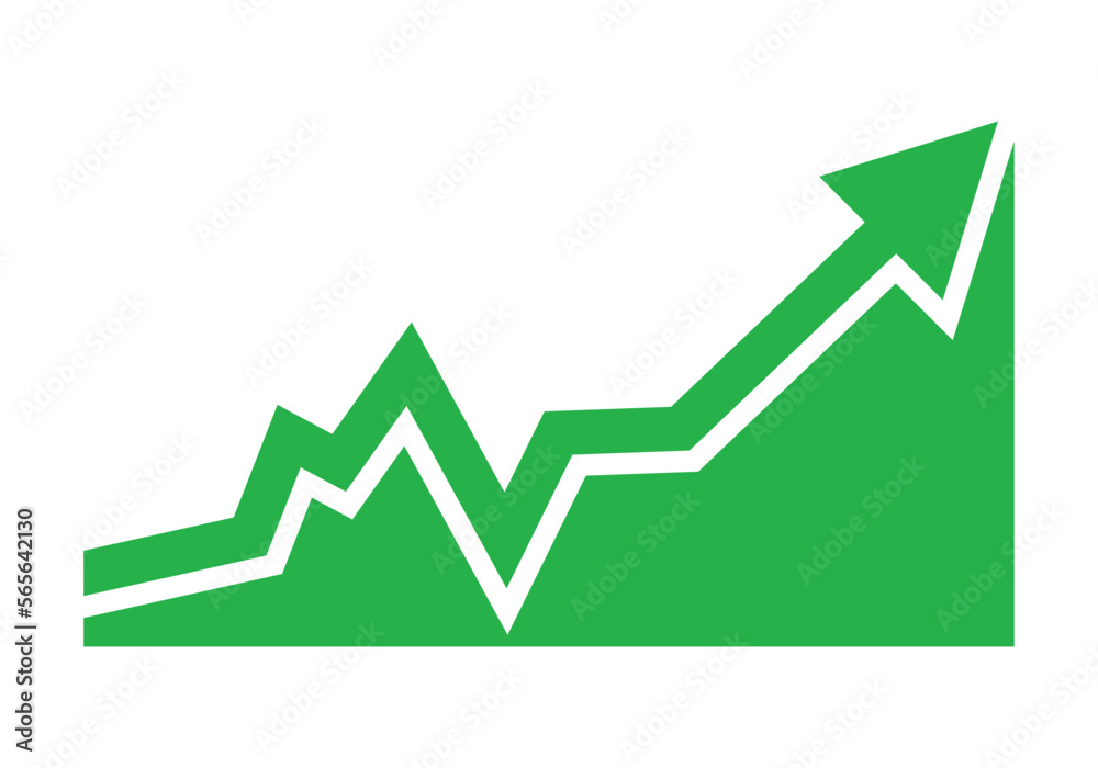 Growing business green arrow chart bar. Profit arow Vector illustration. Business concept ...