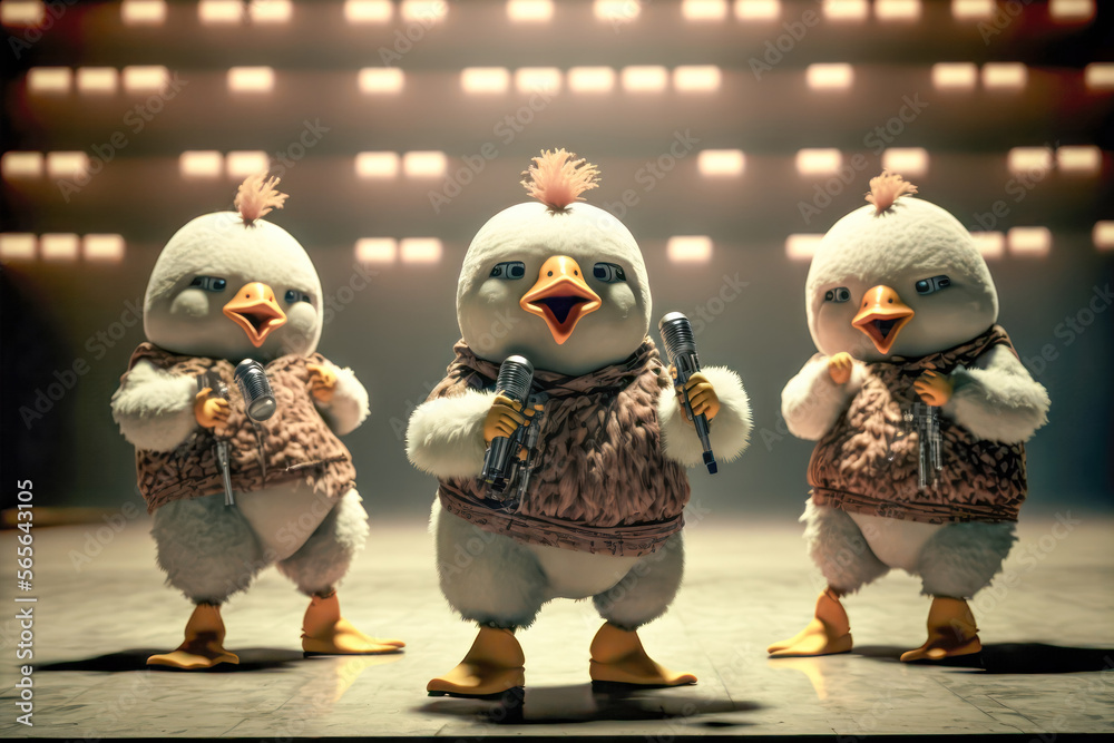 Chicken Rapper on the Street Huhn Hahn Abstrakt Illustration Digital ...