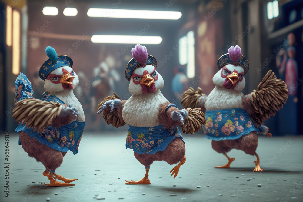 Chicken Rapper on the Street Huhn Hahn Abstrakt Illustration Digital ...