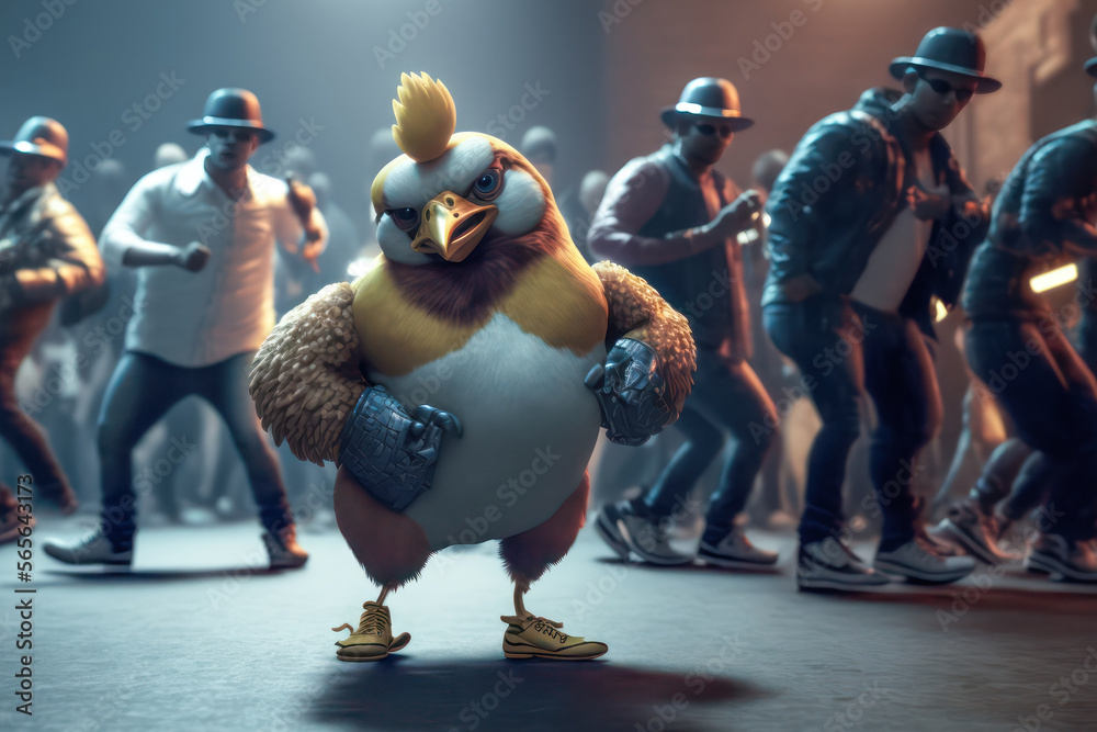 Chicken Rapper on the Street Huhn Hahn Abstrakt Illustration Digital ...