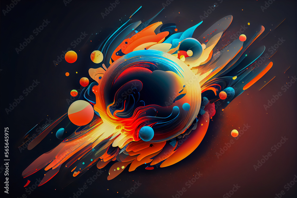 abstract space background with planets and outer space drawing ...