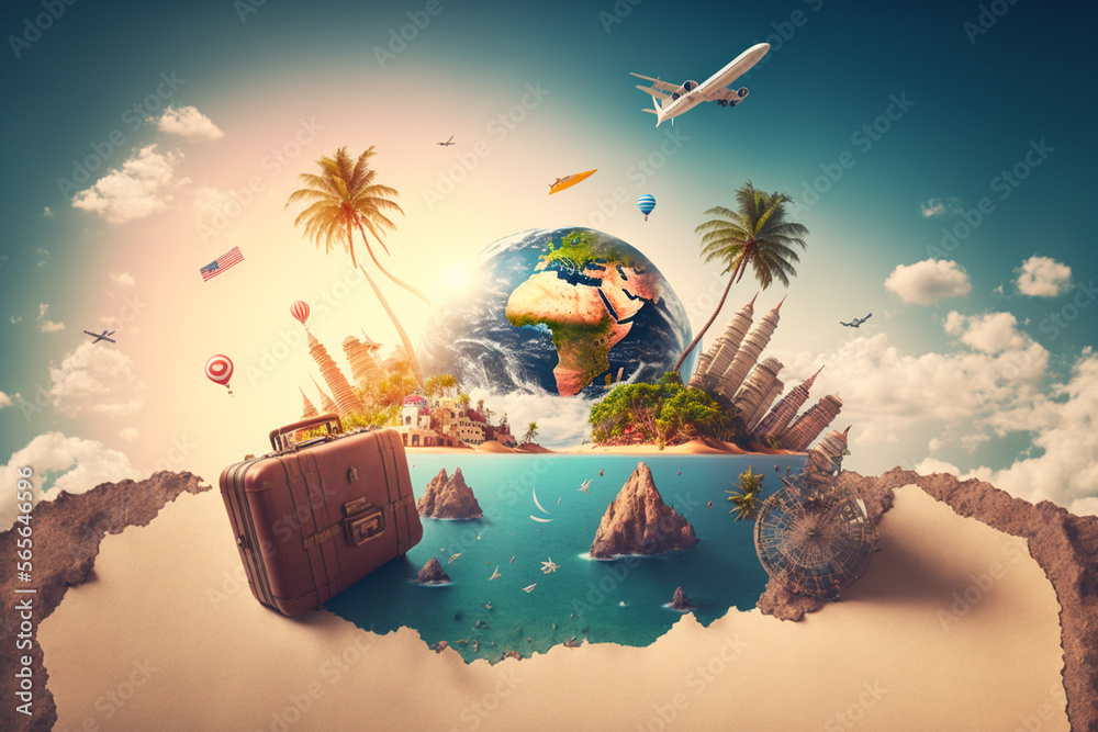 Travel vacation background concept Generative AI Stock Illustration ...