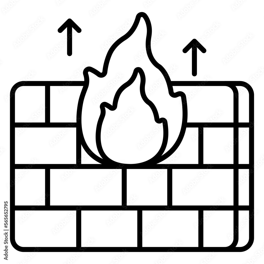 An editable design icon of firewall Stock Vector | Adobe Stock