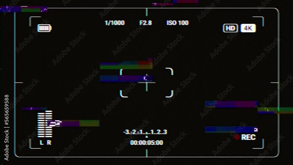 Video animation of a DSLR camera display with multiple settings and ...