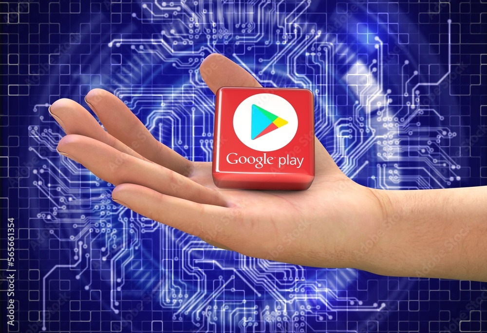 google play store, google social media background Stock Photo | Adobe Stock