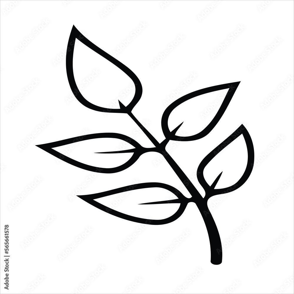 Leaf coloring page for kids. Stock Vector | Adobe Stock