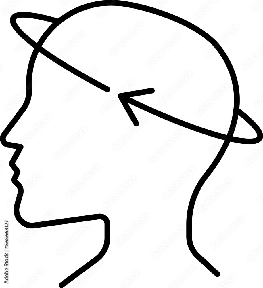 Circumference, clothes, head vector icon on transparent background ...