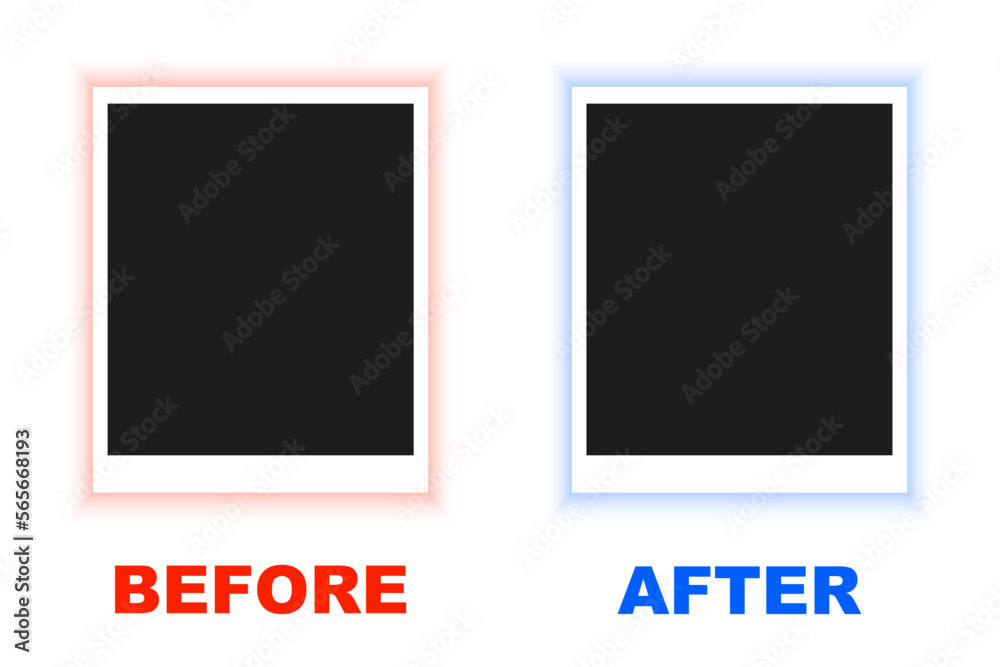 Before and after background template. Frame with empty place ...